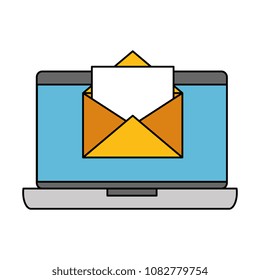 Laptop Computer Envelope Mail Stock Vector (Royalty Free) 1088548439 ...