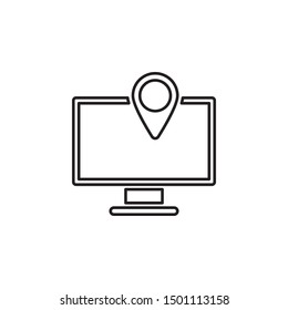 Computer Location Icon Simple Thin Line Stock Illustration 1651838872 ...