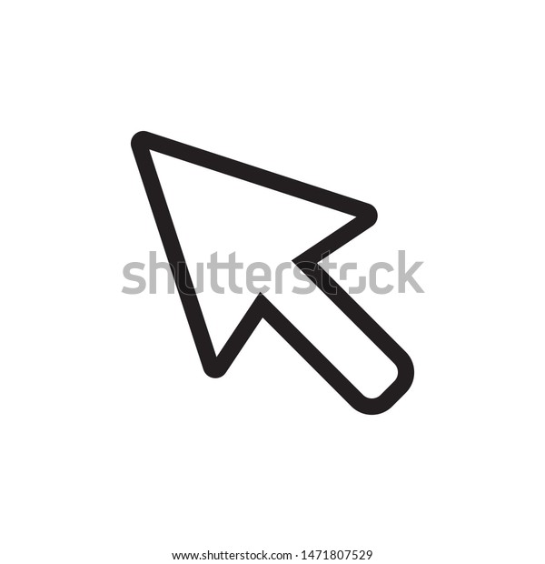 Computer Mouse Cursor Line Icon Flat Stock Vector (Royalty Free ...