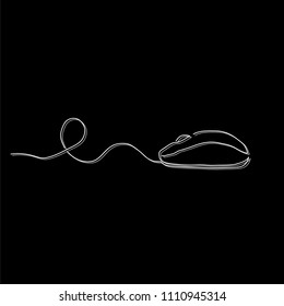 Computer Mouse Line Drawing Vector Illustration: เวกเตอร์สต็อก (ปลอดค่า ...
