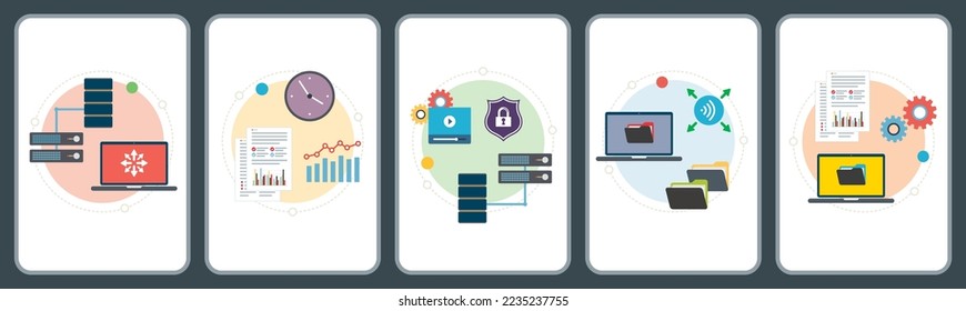 Computer Network Documents Organization Video Server Stock Vector ...
