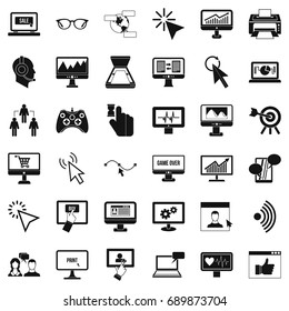 Computer Network Icons Set Simple Style Stock Vector (Royalty Free ...