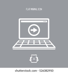 Computer Next Symbol Vector Flat Minimal 스톡 벡터(로열티 프리) 526382950 ...