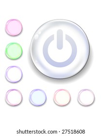 Computer Power Icon On Translucent Glass Stock Vector (Royalty Free ...