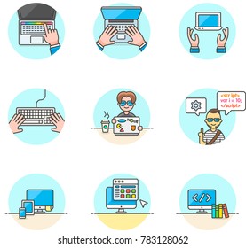 Computer Programming Multicolor Icon Set Stock Vector (Royalty Free) 783128062 | Shutterstock