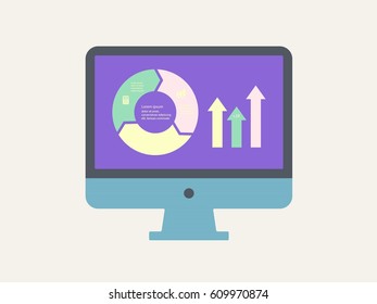 Computer Screen Infographics Concept Stock Vector (Royalty Free ...