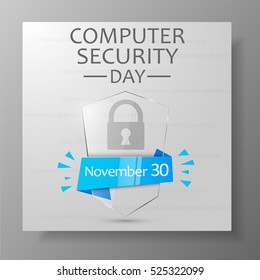 Computer Security Day Banner Vector Illustration Stock Vector (Royalty ...
