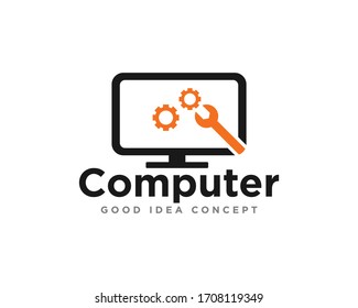Computer Technology Logo Icon Design Vector Stock Vector (Royalty Free ...