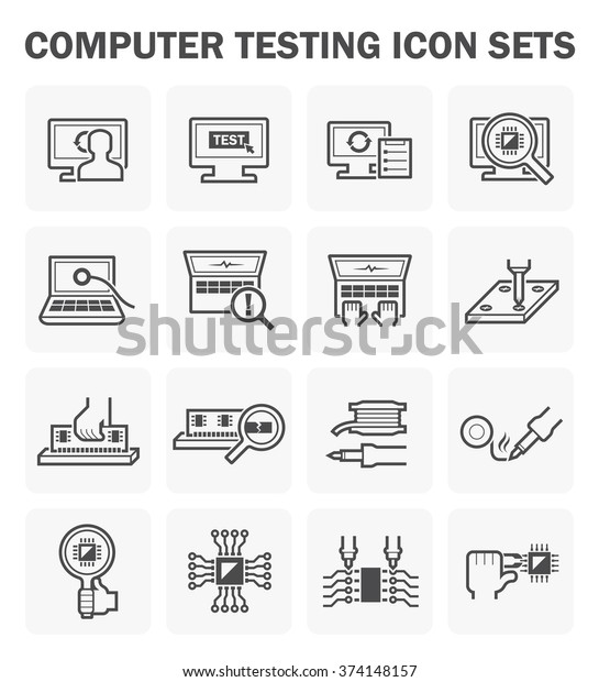 Computer Testing Vector Icon Include Pc Stock Vector (Royalty Free ...