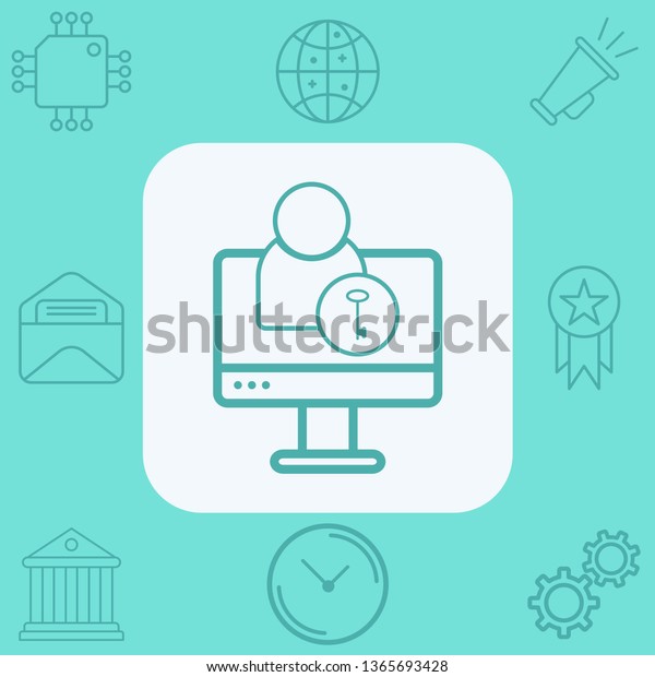 Computer User Vector Icon Sign Symbol Stock Vector (Royalty Free ...