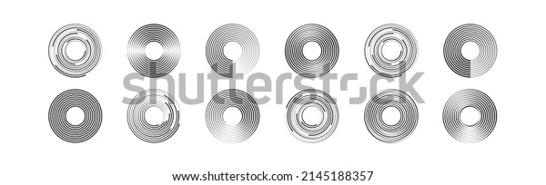 Concentric Vector Circle Circular Line Icon Stock Vector (Royalty Free ...