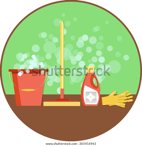 Concept Cleaning Flat Vector Set Cleaning Stock Vector (Royalty Free ...