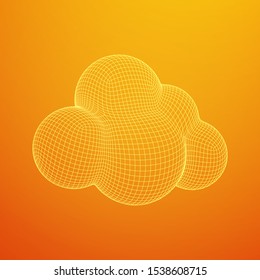 Concept Cloud Computing Service Technology Wireframe Stock Vector ...