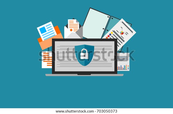 Concept Data Security Access Shield On Stock Vector Royalty Free