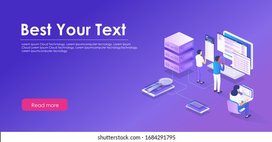 Isometric Illustration Computer Multiple Programing Screens Stock ...