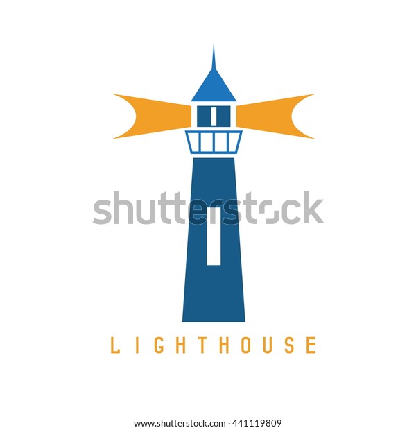 Concept Vector Template Lighthouse Flat Design Stock Vector (Royalty ...