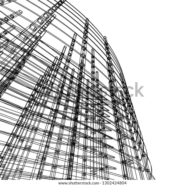 Concrete Building Construction Architectural Design Vector Stock Vector ...