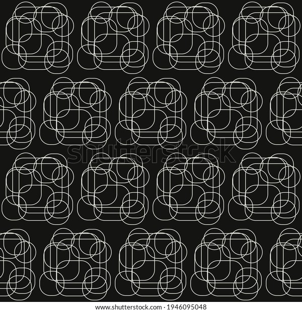 Confused Seamless Shapes Pattern Vector Black Stock Vector (Royalty ...