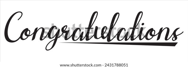 Congratulations Calligraphy Hand Written Text Lettering Stock Vector ...