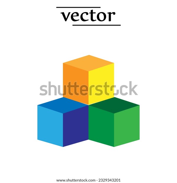 Congruent Cubes Stacked Vector Flat Illustration Stock Vector (Royalty ...