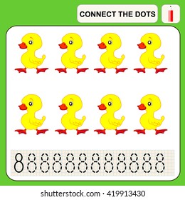 Connect Dots Preschool Exercise Task Kids Stock Vector (Royalty Free ...