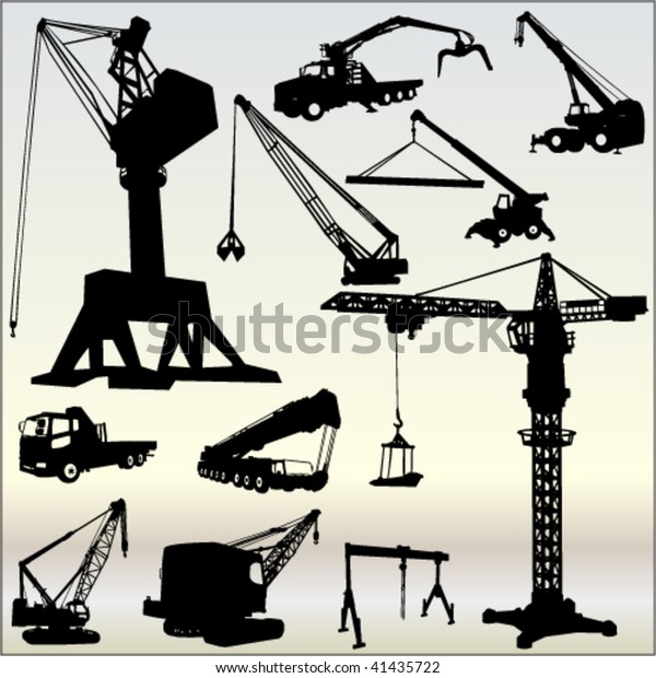 Construction Crane Collection Vector Stock Vector (Royalty Free ...