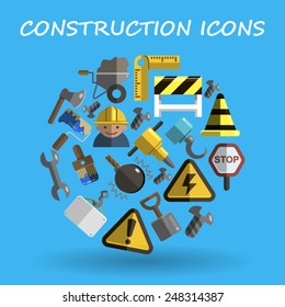 Construction Flat Stock Vector (Royalty Free) 248314387 | Shutterstock