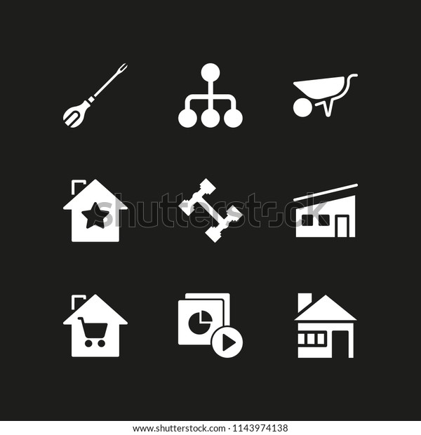 Construction Icon Set Hierarchical Structure House: เวกเตอร์สต็อก (ปลอด ...