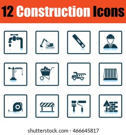 Construction Icon Set Shadow Reflection Design Stock Vector (Royalty ...