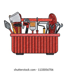 Construction Tool Inside Box Scribble Stock Vector (Royalty Free ...