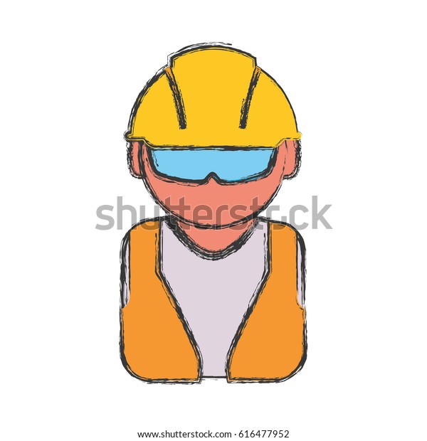 Construction Worker Profile Stock Vector (Royalty Free) 616477952 ...