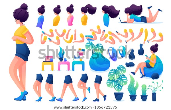 Creating Young Girl Create Your Own Stock Vector (Royalty Free ...