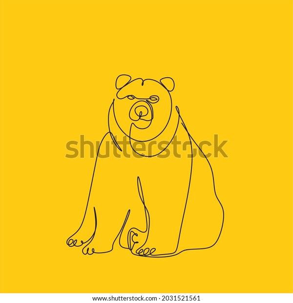 Continuous Line Art Bear Vector Illustration Stock Vector (Royalty Free ...