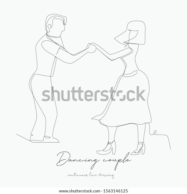 Continuous Line Drawing Dancing Couple Simple Stock Vector (Royalty ...