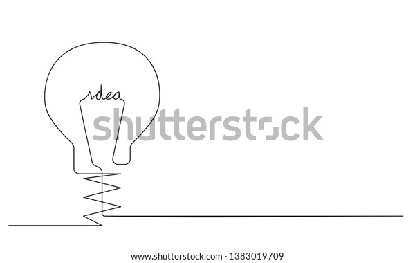 Continuous Line Drawing Electic Light Bulb Stock Vector (Royalty Free ...