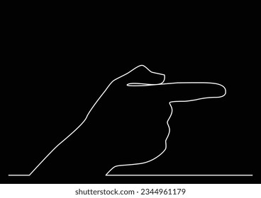 Continuous Line Drawing Hand Pointing Direction Stock Vector (Royalty ...