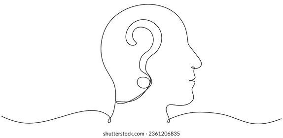 828 Silhouette Head Question Mark Line Images, Stock Photos, 3D objects ...