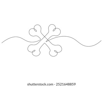 Dog Bone Continuous Single Line Art Stock Vector (Royalty Free ...
