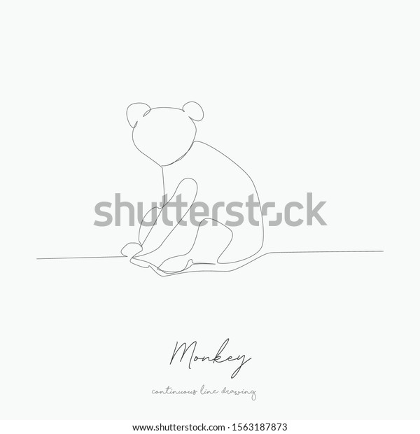 Continuous Line Drawing Monkey Simple Vector Stock Vector (Royalty Free ...