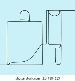Continuous Line Drawing On Kitchen Tools Stock Vector (Royalty Free) 2147104613 | Shutterstock
