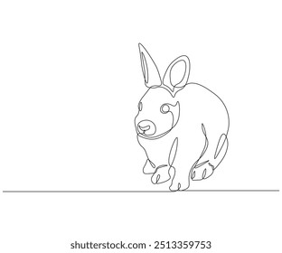 Continuous Line Drawing Rabbit Vector Illustration Stock Vector ...