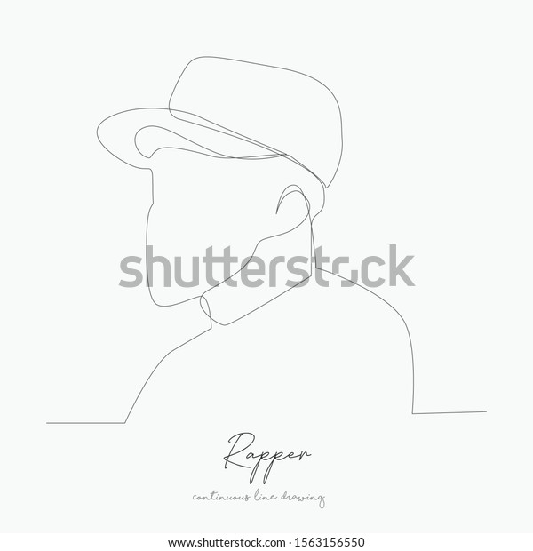 Continuous Line Drawing Rapper Simple Vector Stock Vector (Royalty Free ...