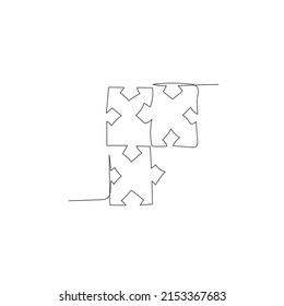 Continuous Line Drawing Solve Puzzles Illustration Stock Vector ...