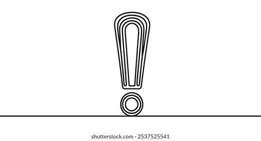 Continuous Linear Drawing Exclamation Mark One Stock Vector (Royalty ...