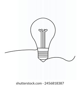 Continuous Linear Drawing Light Bulb Icon Stock Vector (Royalty Free ...