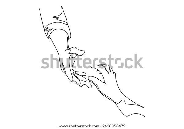 Continuous One Line Drawing Gesture Sign Stock Vector (Royalty Free ...