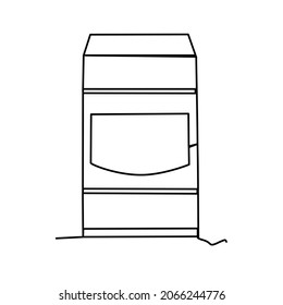 Continuous One Line Drawing Ovenvector Illustration Stock Vector ...