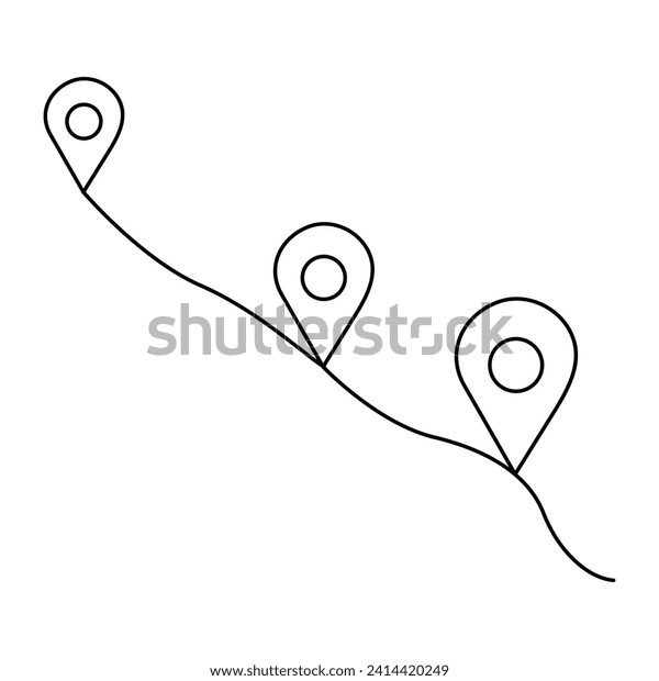 Continuous One Line Drawing Route Maps Stock Vector (Royalty Free ...
