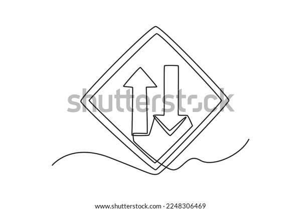 Continuous One Line Drawing Two Lane Stock Vector (Royalty Free ...