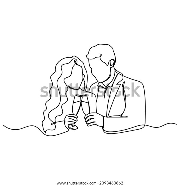 Continuous One Simple Single Line Drawing Stock Vector (Royalty Free) 2093463862 | Shutterstock